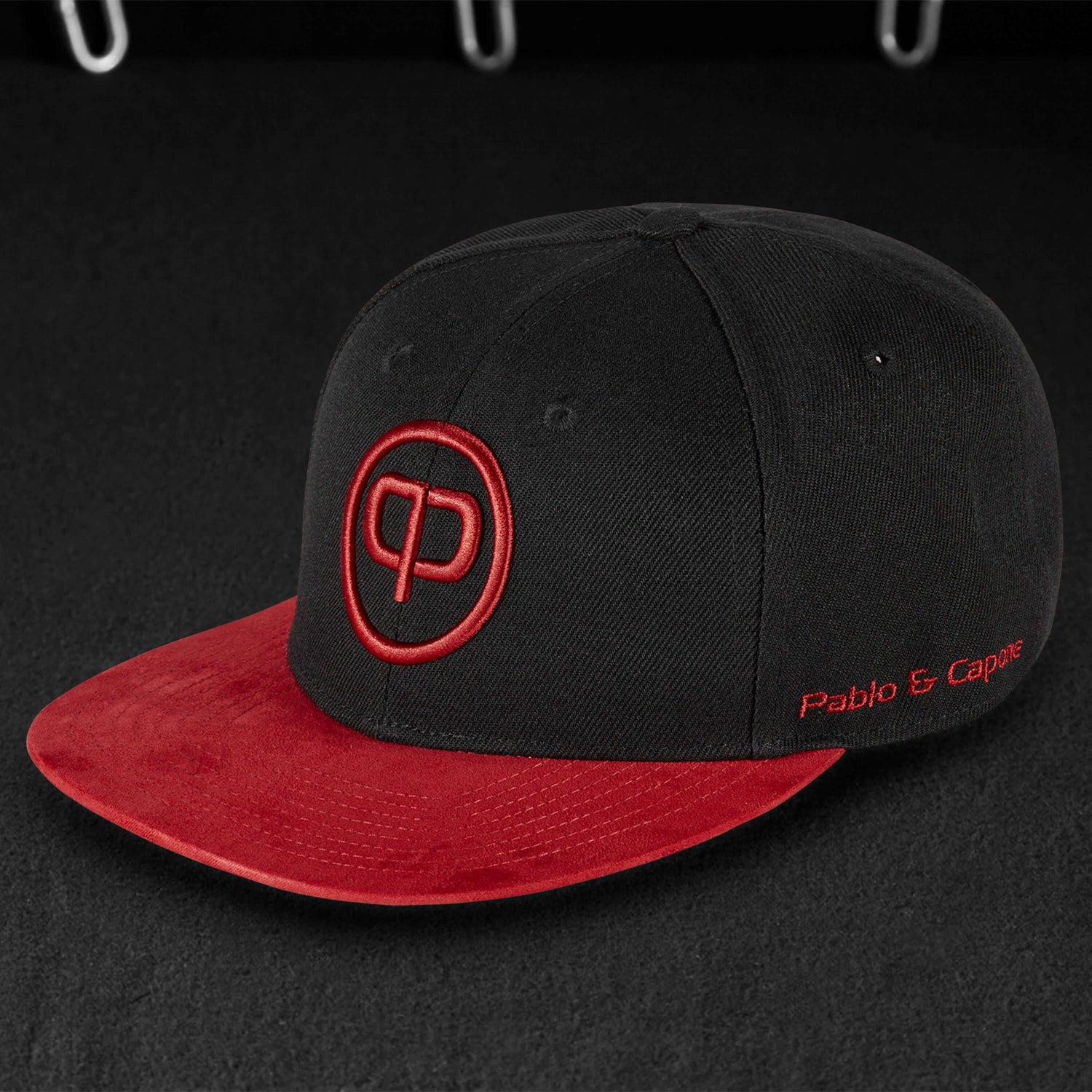 Pablo & Capone | Snapback Cap - Black & Red-Suede